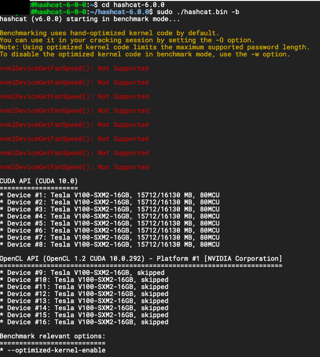Running Hashcat 6.1.1 on Google Cloud with GPUs
